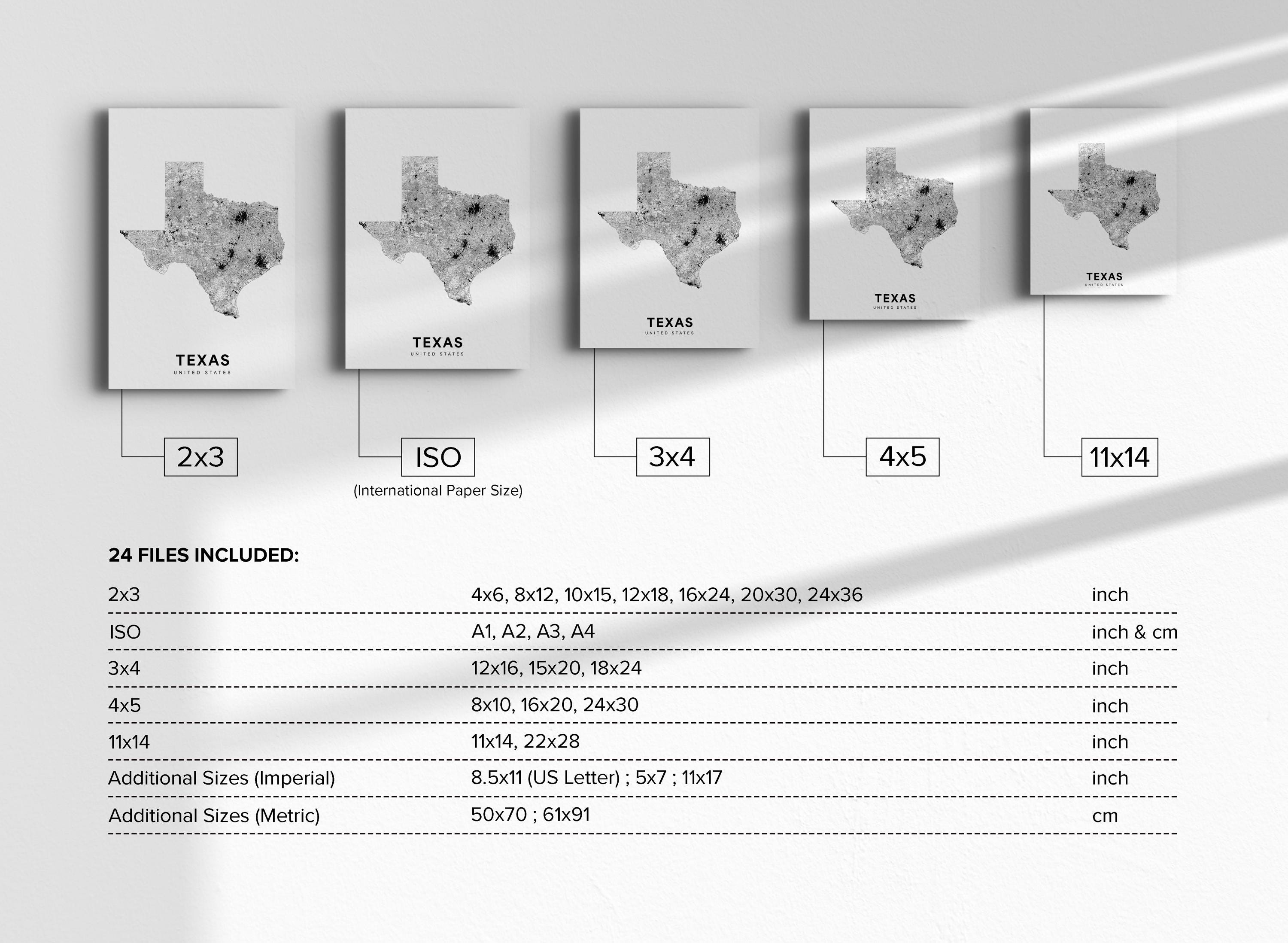 Texas Map Print, Texas State Map, Minimalist TX USA State Map Print Art ...