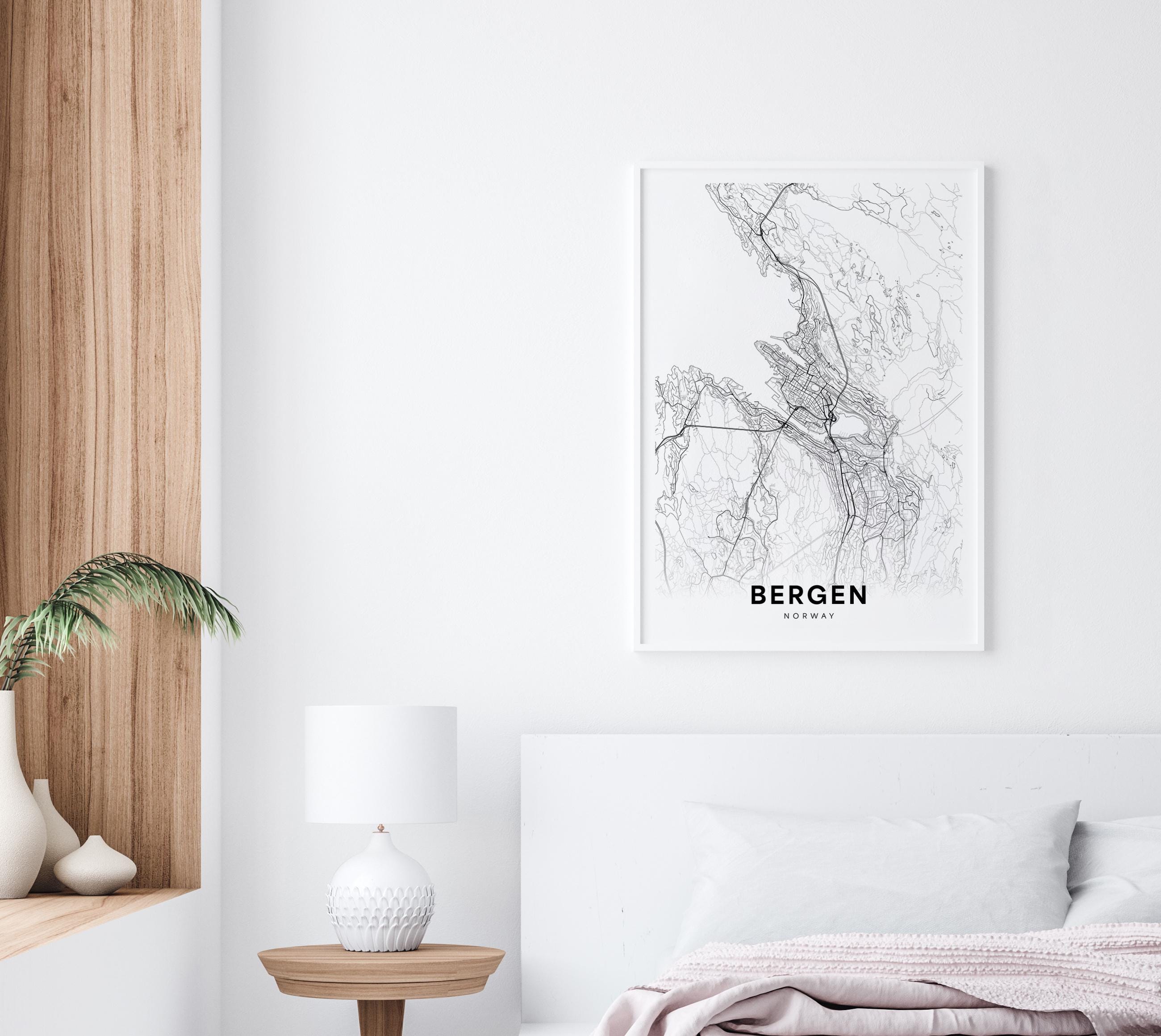 Bergen Map Print, Bergen City Map Poster, Street Map Art, Modern Wall ...