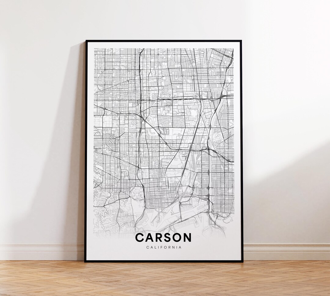 Carson City Map Print, Carson Street Map Poster, California Map Art ...