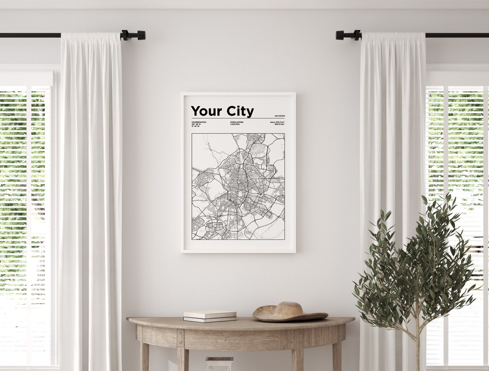 Custom City Map, Personalized City Map Wall Art, Printable Map Wall Art ...