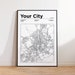 Custom City Map, Personalized City Map Wall Art, Printable Map Wall Art ...