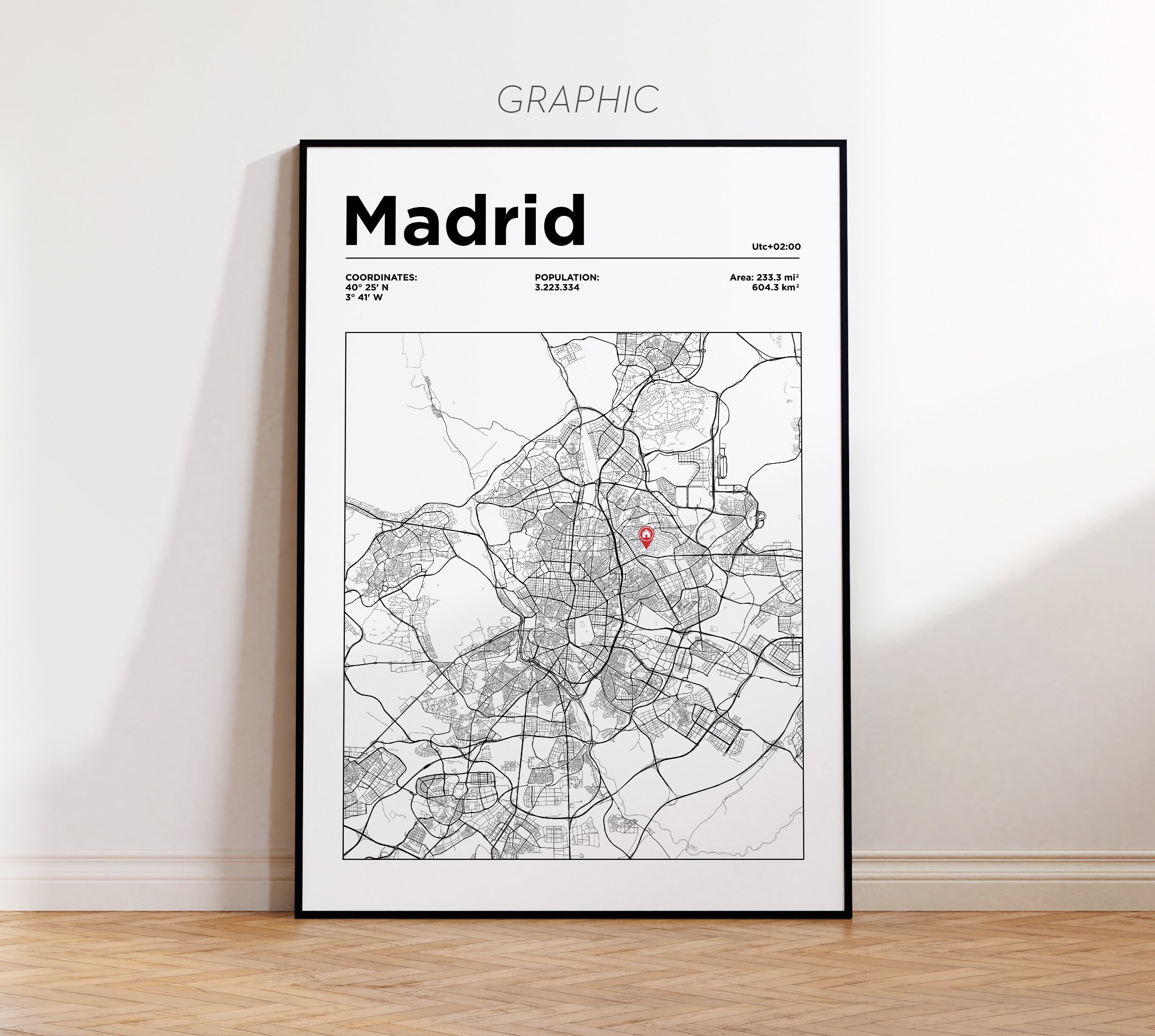 Personalized City Map, Custom Town Map Print, City Map Art, Minimalist ...