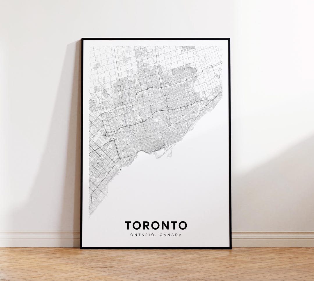 Greater Toronto Area Map, Toronto Street Map Poster, Ontario Map Decor ...