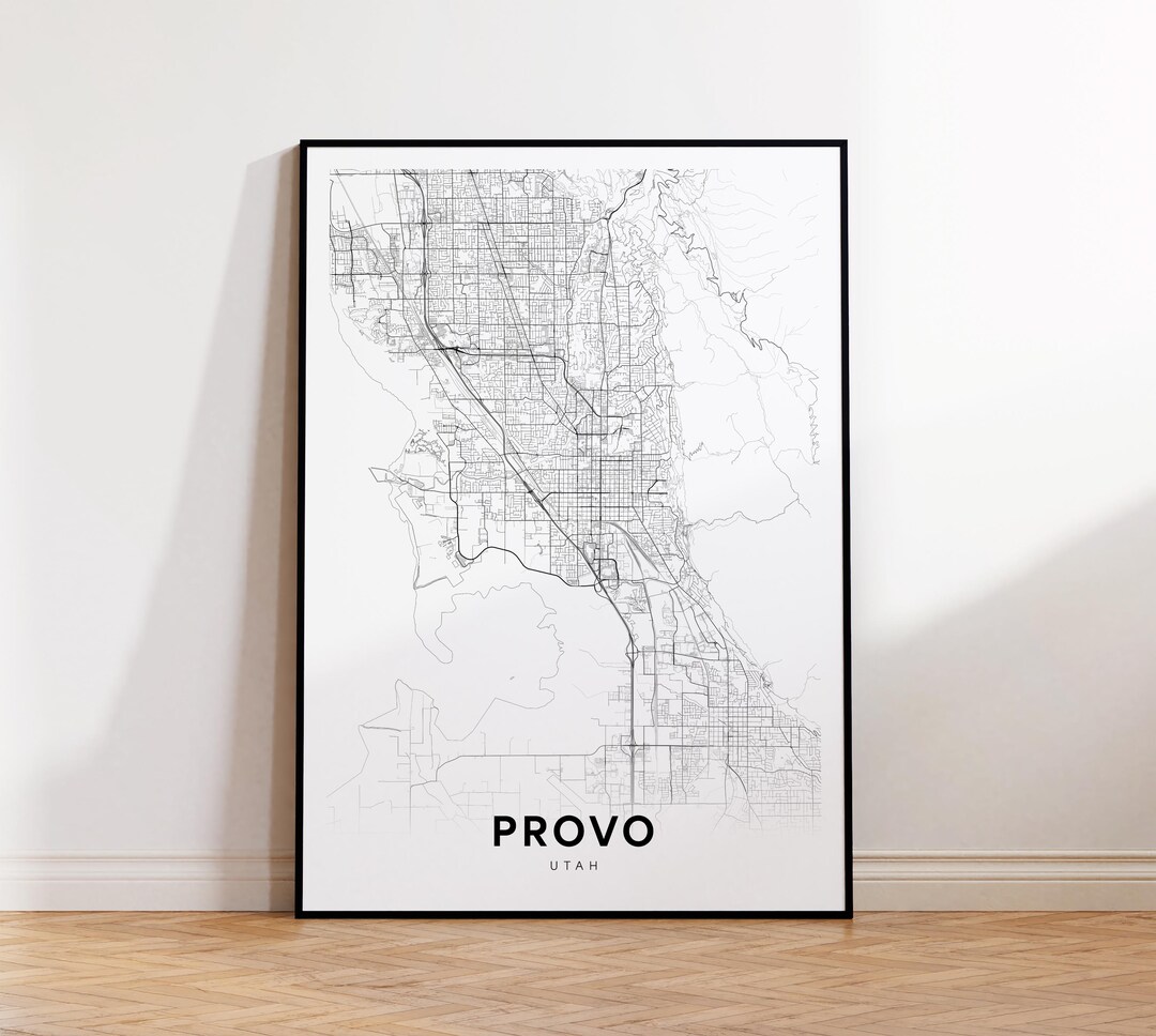 Provo City Map Print, Provo Street Map Poster, Utah Map Art, Street ...