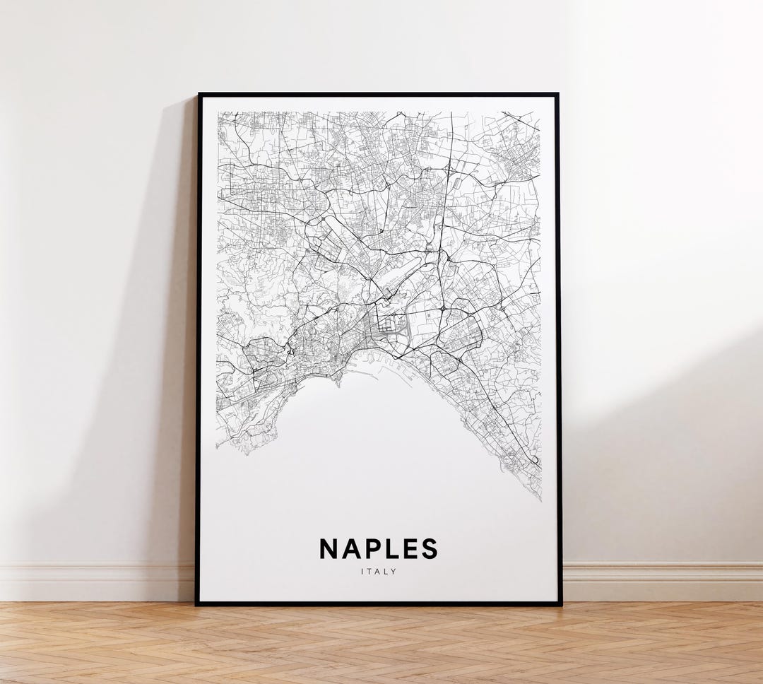Naples City Map, Naples Street Map, Naples Italy Modern Map Print, City ...