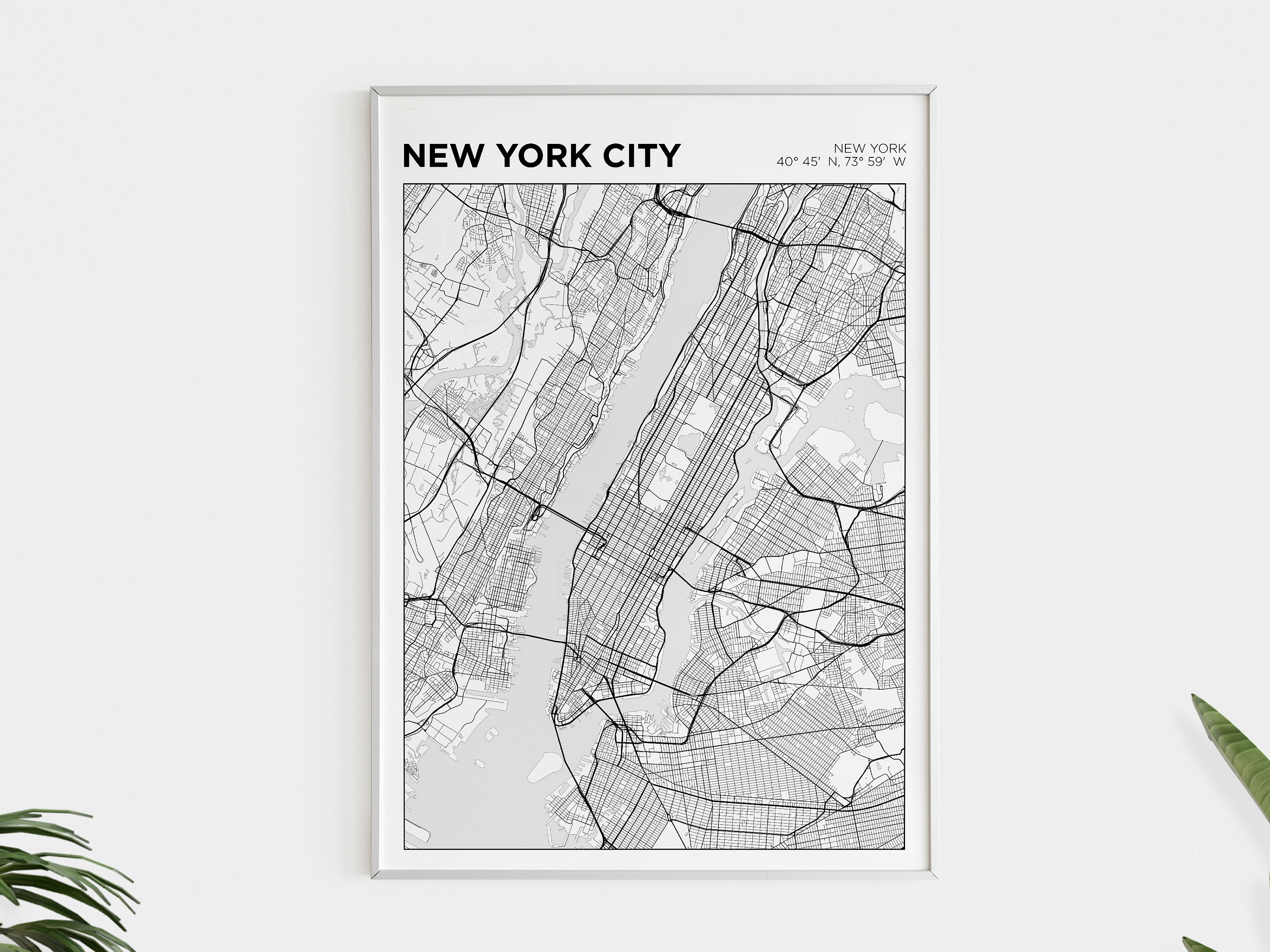 New York Street Map Art, New York City Map, NYC Love, US Cities, Large ...
