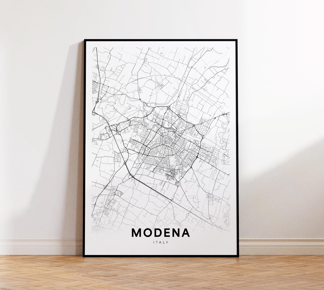 Modena City Map, Modena Street Map, Modena Italy Modern Map Print, City ...