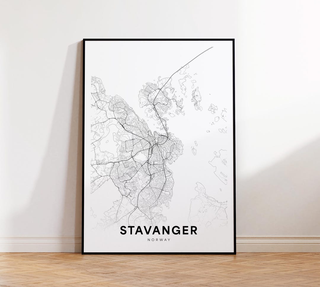 Stavanger Map Print, Stavanger City Map Poster, Street Map Art, Modern ...