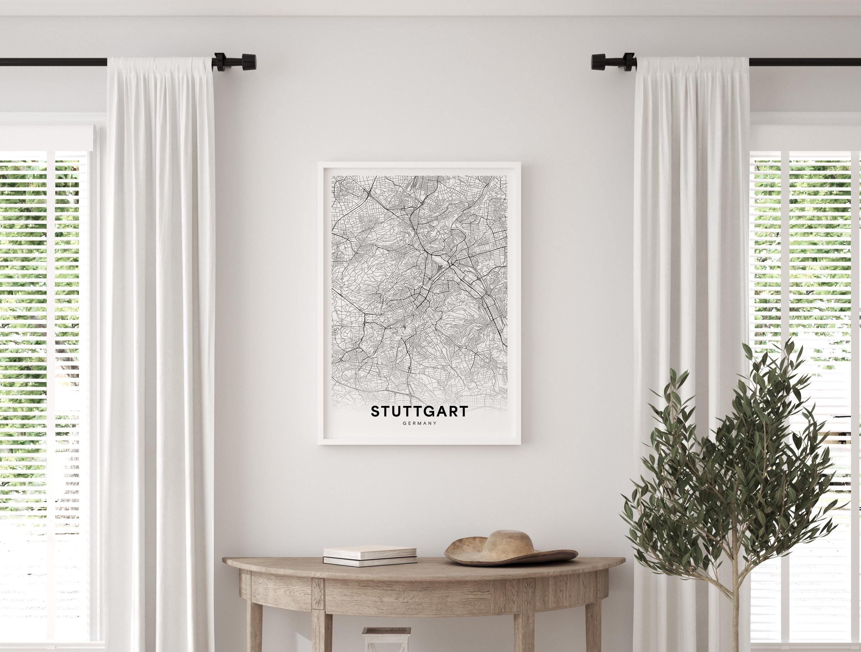 Stuttgart City Map Printable Wall Art, Minimalist Stuttgart Map Print ...