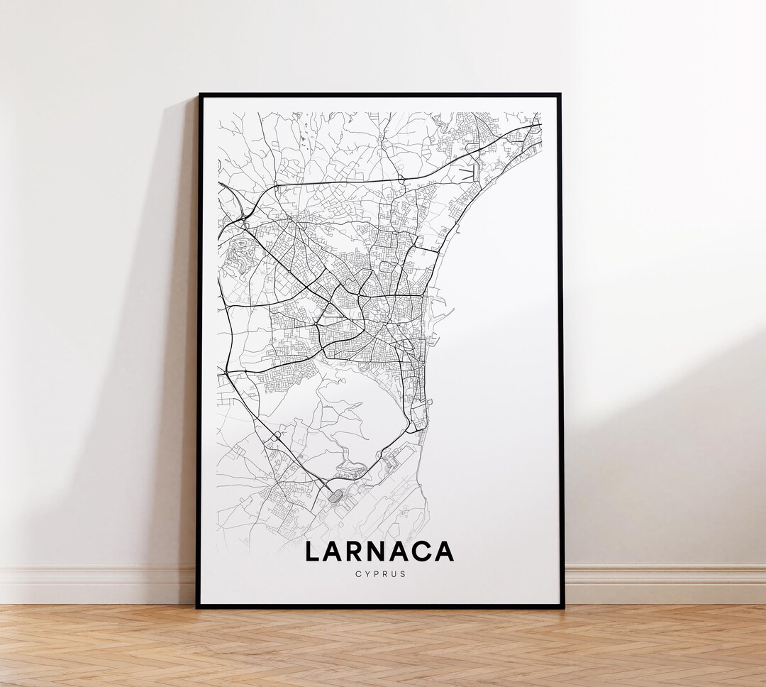 Larnaca City Map, Larnaca Printable Map, Larnaca Cyprus Modern Map ...