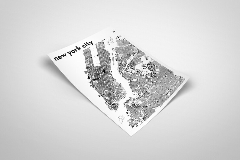 New York City Map, New York City Map Print, Minimalist City Map Wall ...
