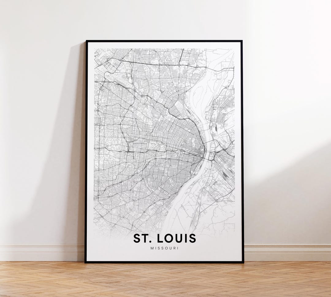 St. Louis City Map Poster, Saint Louis Map Print, Missouri State Map ...