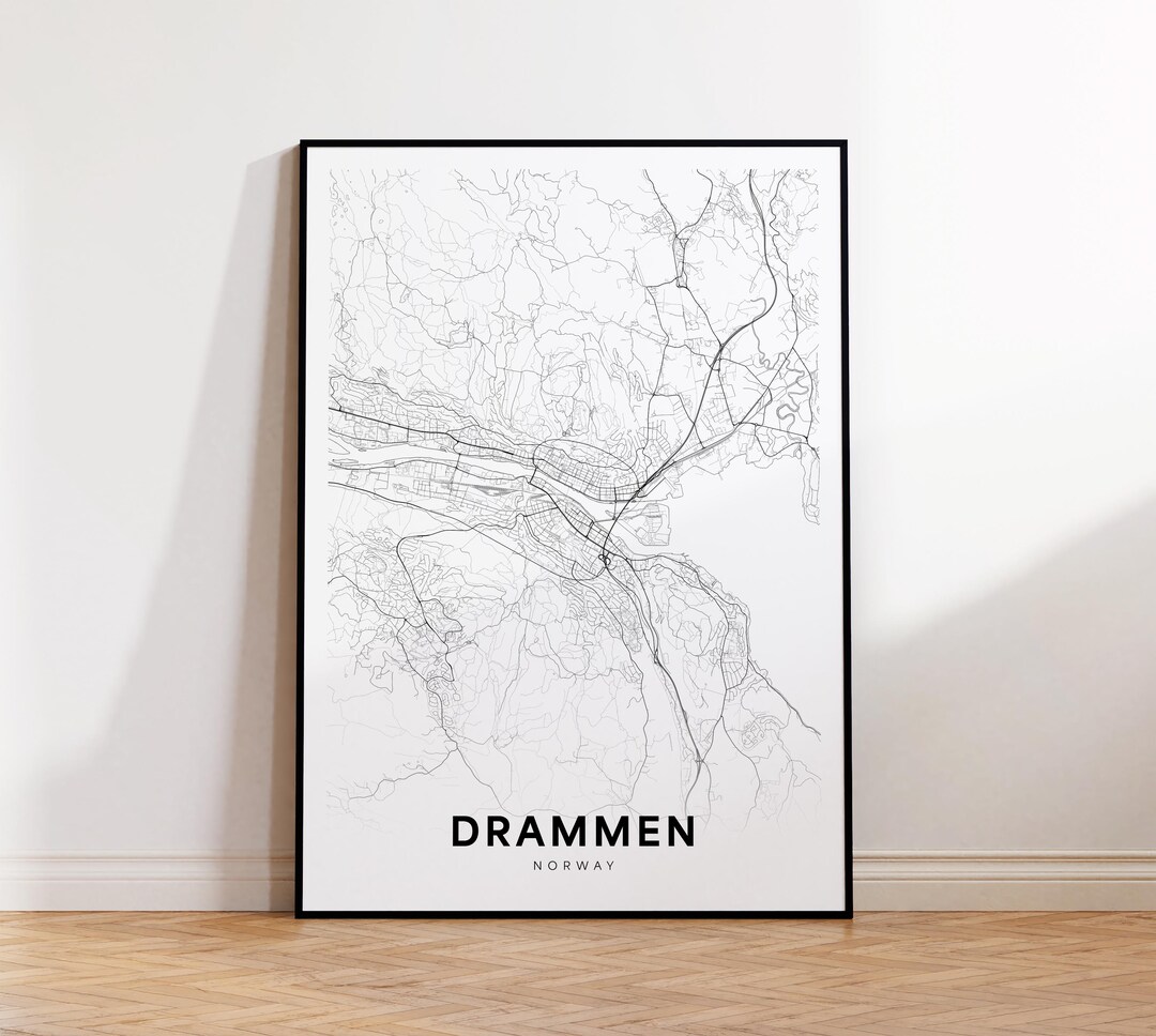 Drammen Map Print, Drammen City Map Poster, Street Map Art, Modern Wall ...