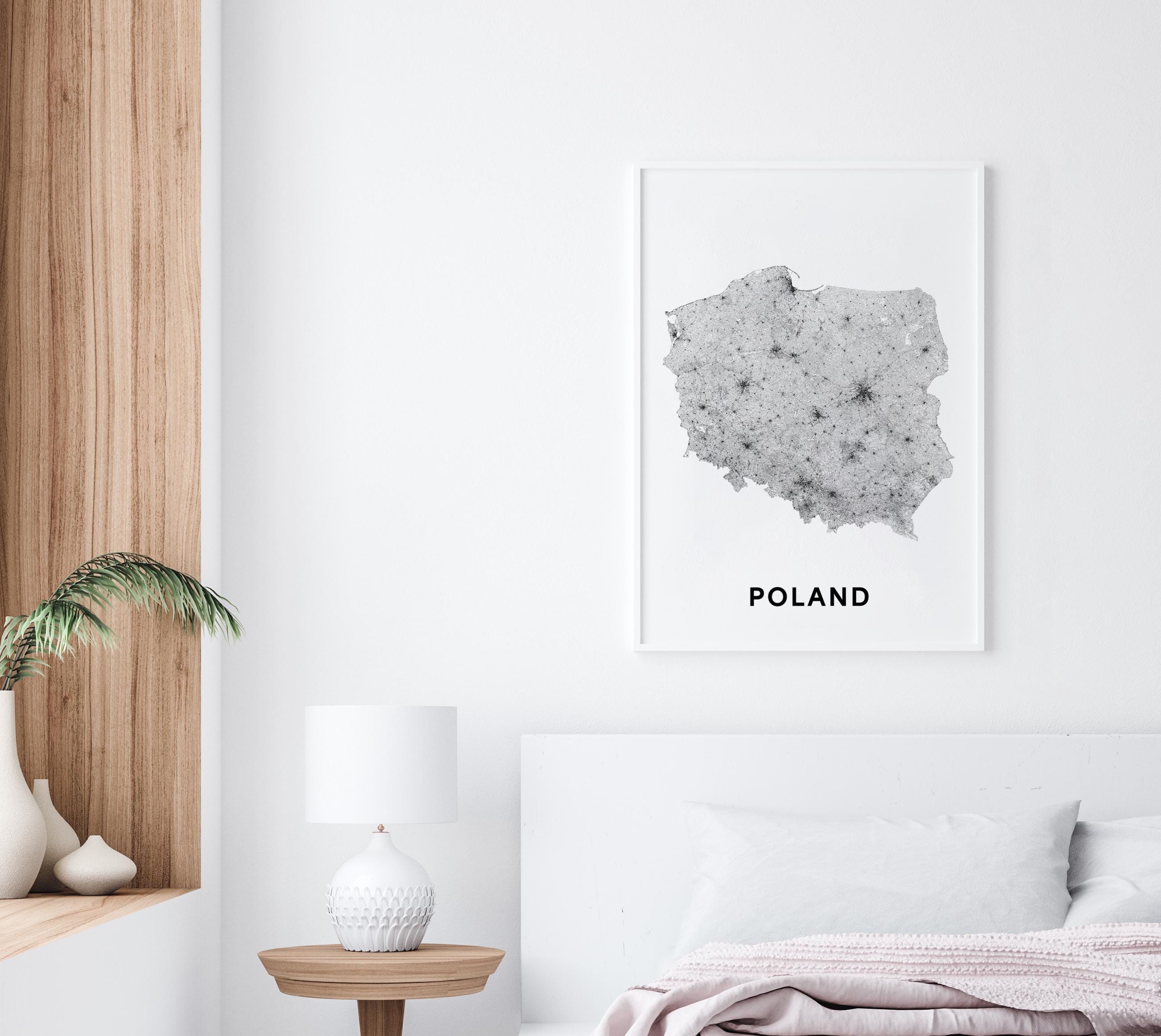 Poland Map Print, Poland Street Map Art, Poland Country Map Poster ...