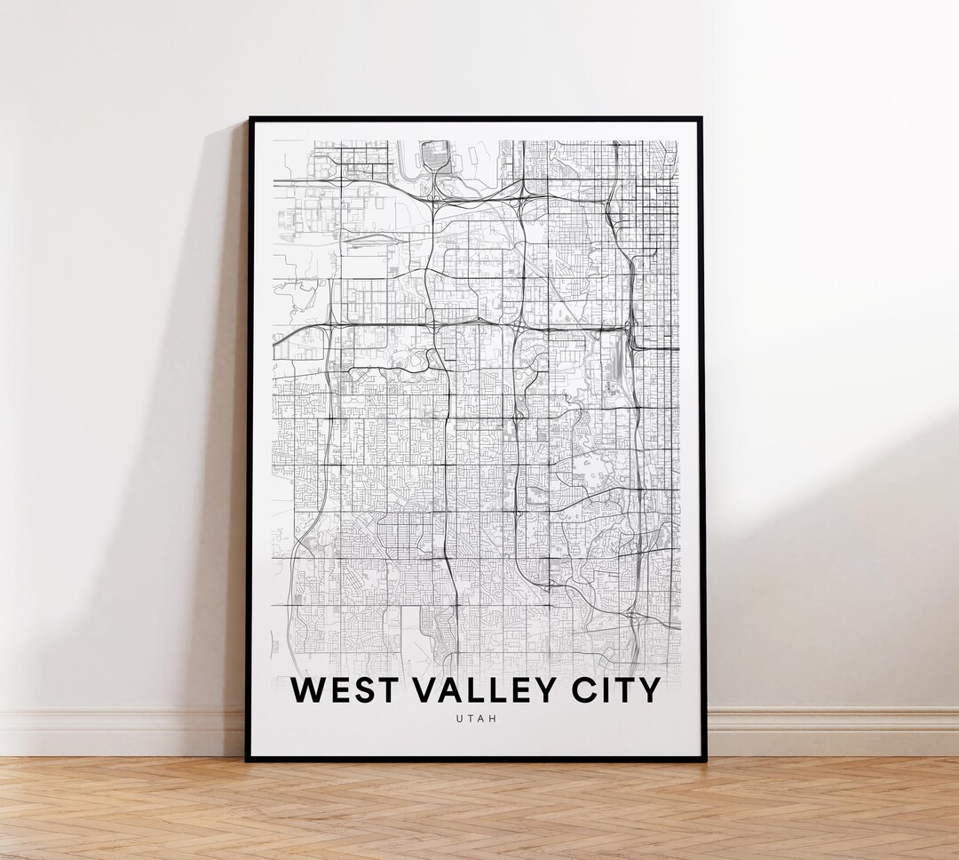 West Valley City Map Print, West Valley City Utah Map Poster, Utah Map ...