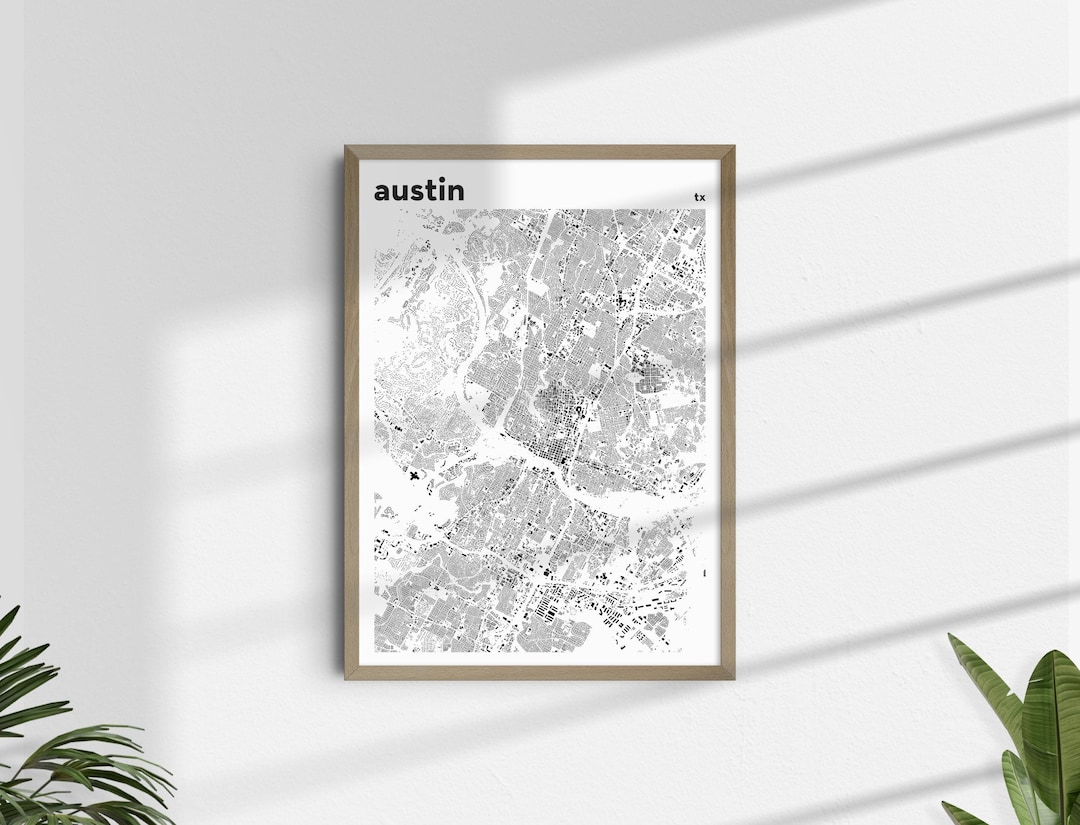 Austin Map Print, Texas USA Map, Austin Street Map, Austin City Map ...