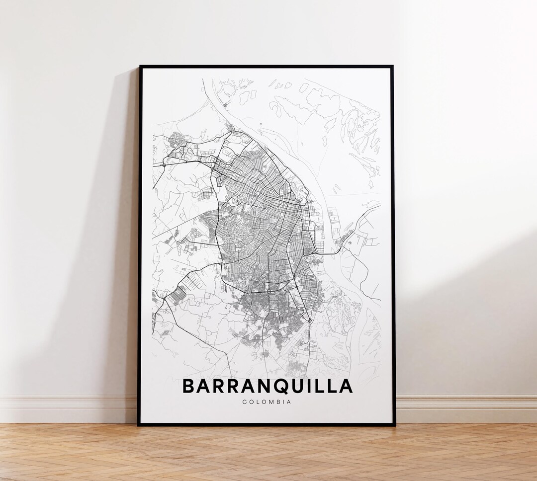 Barranquilla City Map Print, Barranquilla City Map Poster, Colombia Map ...