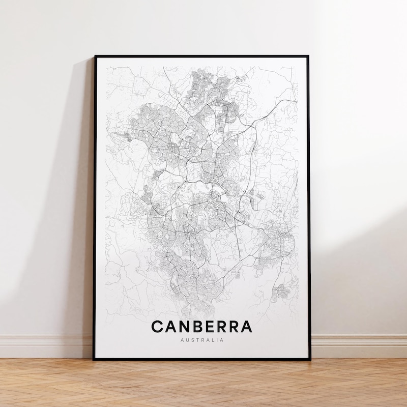 Canberra map print city map poster map wall - Etsy.de