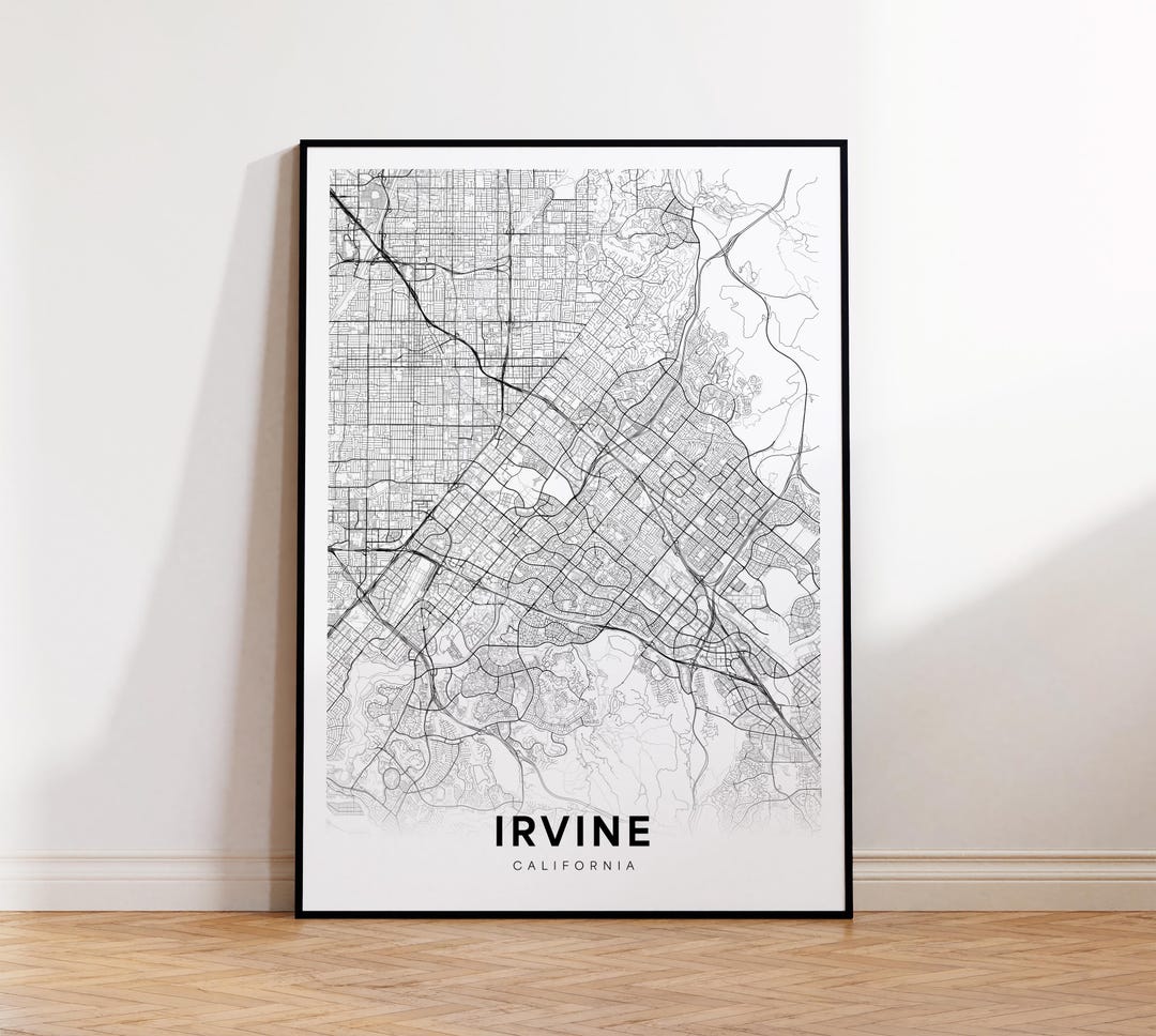 Irvine City Map Print, Irvine Street Map Poster, California Map Art ...