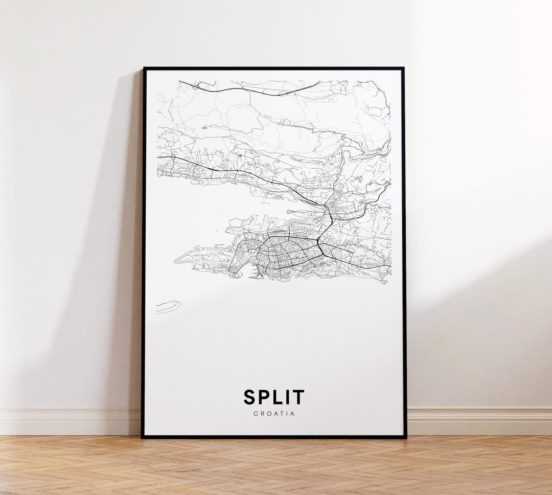 Split Map Print, Split City Map Poster, Street Map Art, Modern Wall ...