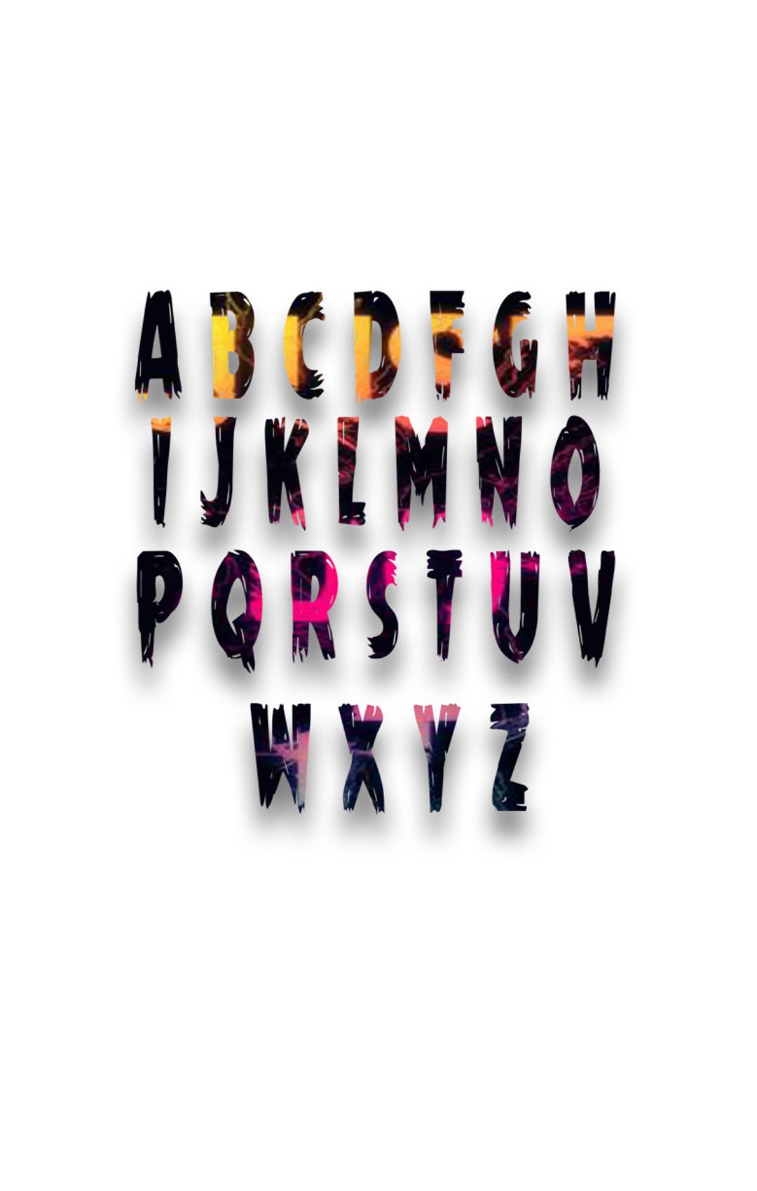 Word Clipart: Black Simple meme Alphabet Letter - Etsy Australia