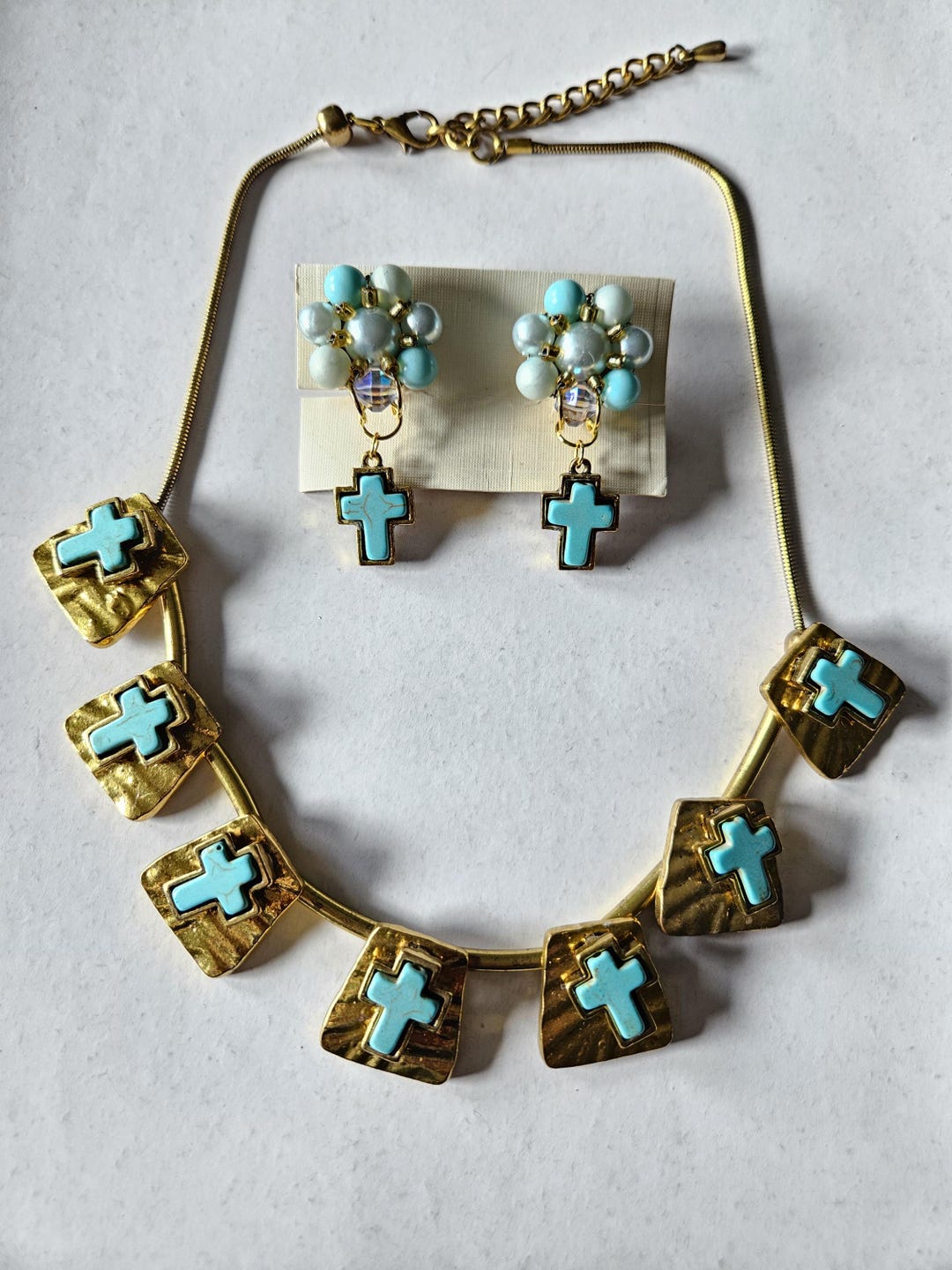 Antique Turquoise Necklace Pendant With Earrings - Etsy