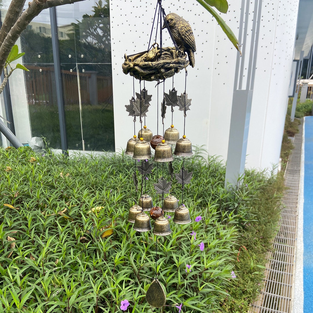Personalised Bird Nest Wind Chimes With 12 Wind Bells for Glory Mothers ...