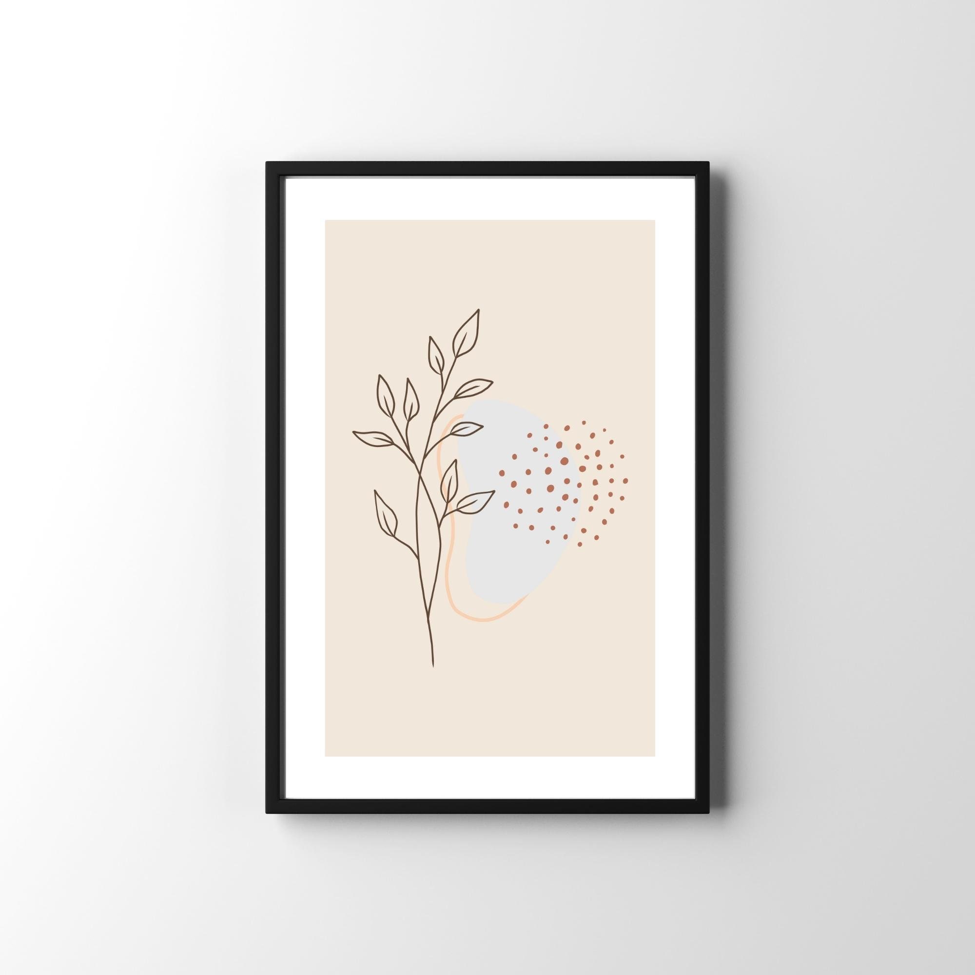Botanical Line Art Clipart Abstract Line Art Set of 3 - Etsy