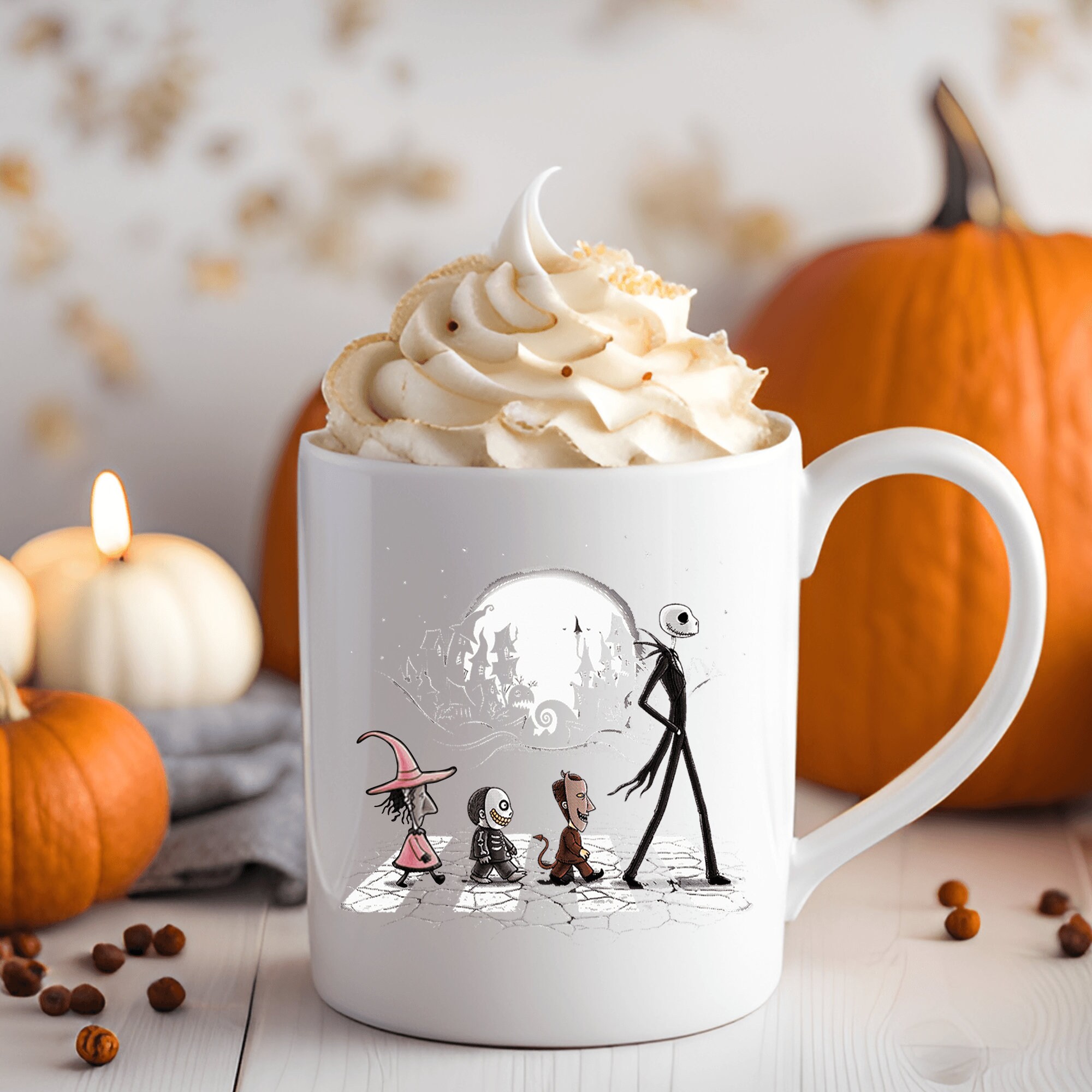 Jack Skellington And Babies Halloween Abbey Road Mug, The Nightmare ...