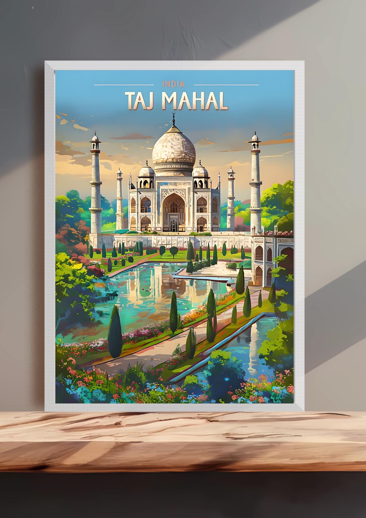 Taj Mahal Rolled Poster, Taj Mahal Home Decor, Travel Wall Art, Unique ...