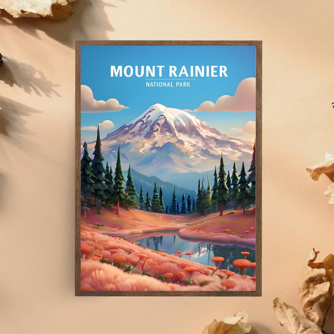 Mount Rainier Art, Nature Wall Art, Travel Decor, Home Aesthetic, Gift ...