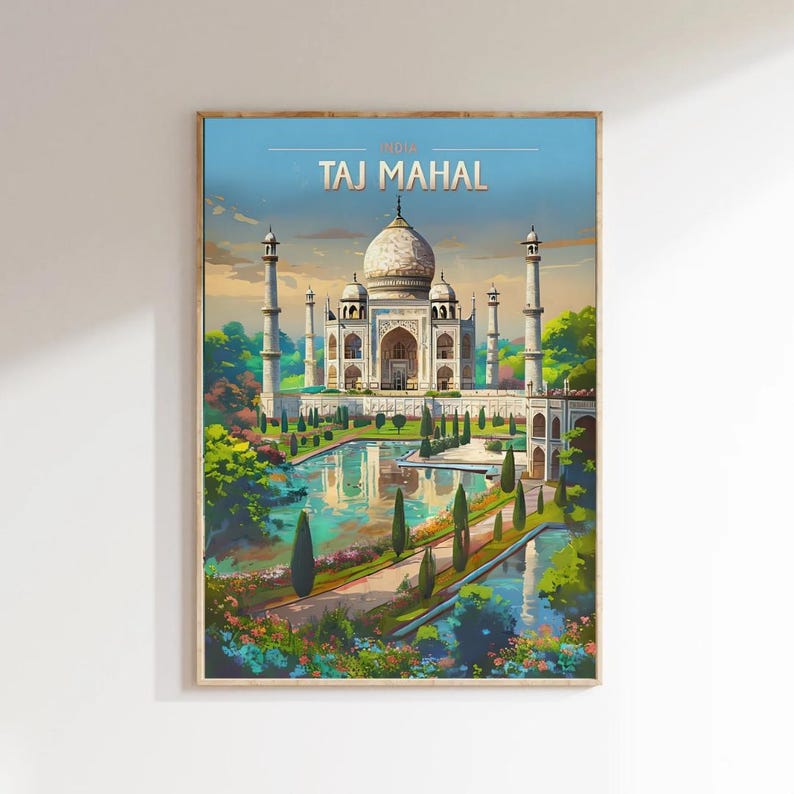 Taj Mahal Rolled Poster, Taj Mahal Home Decor, Travel Wall Art, Unique ...