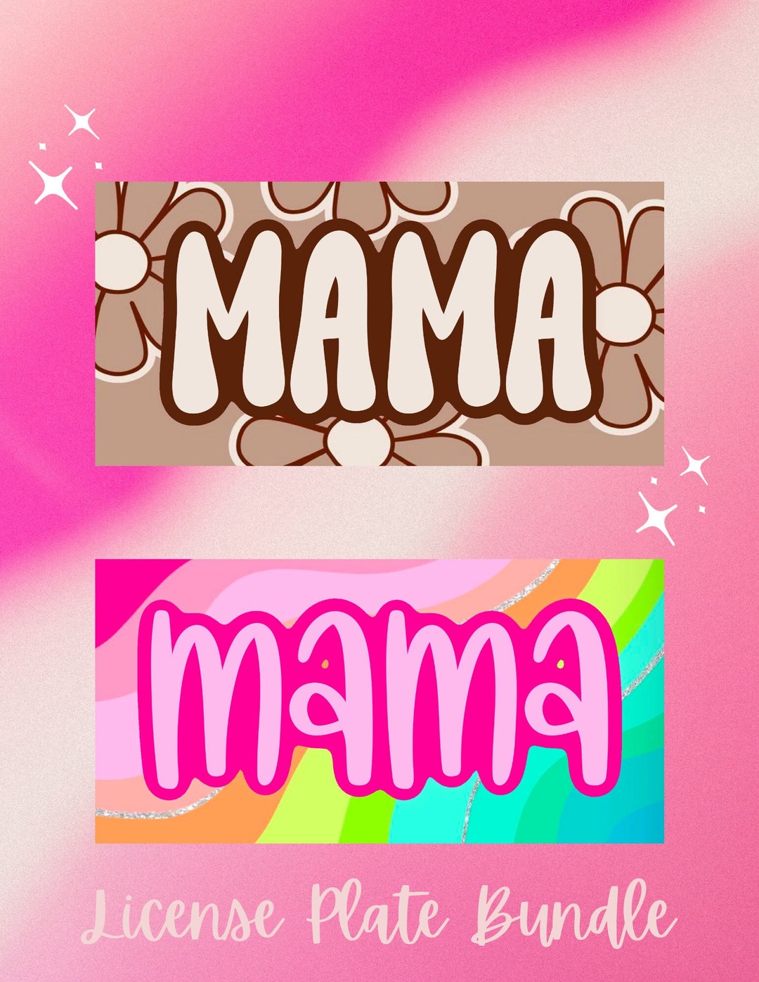 License Plate Template PNG // Mama License Plate PNG // Trendy License ...
