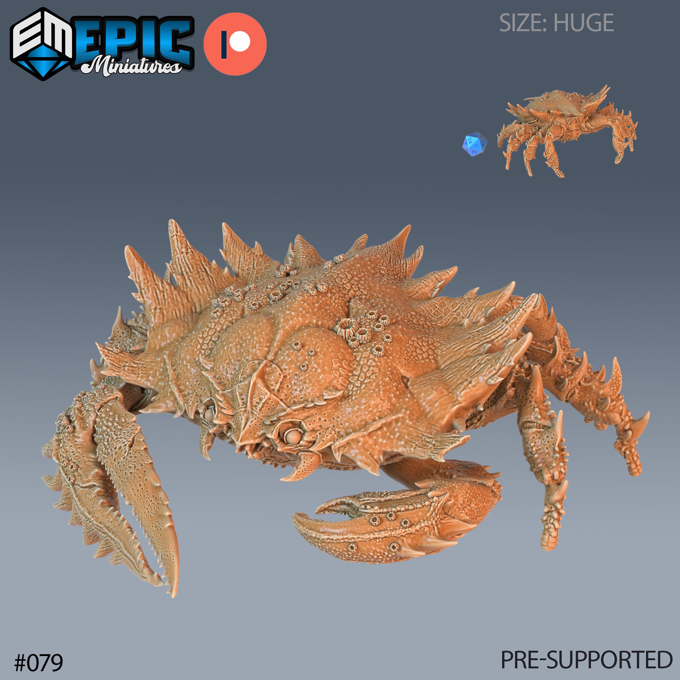 8K Resin Giant Crab Epic Miniatures Sea Monster Free D&D 5e Adventure ...
