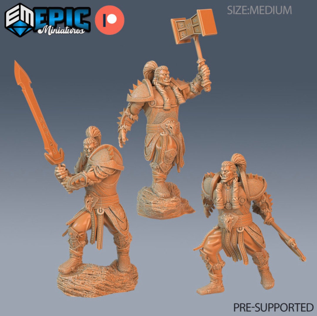 8K Resin Orc Paladin Free Dnd Miniatures Characters TTRPG Role Playing ...