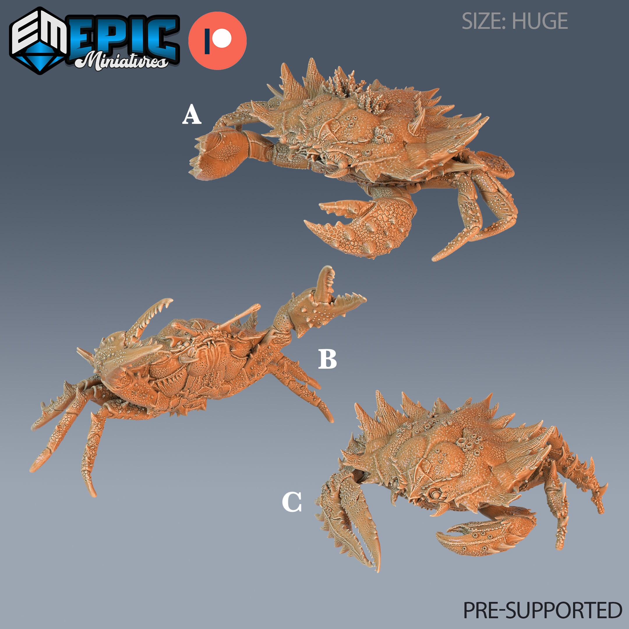8K Resin Giant Crab Epic Miniatures Sea Monster Free D&D 5e Adventure ...