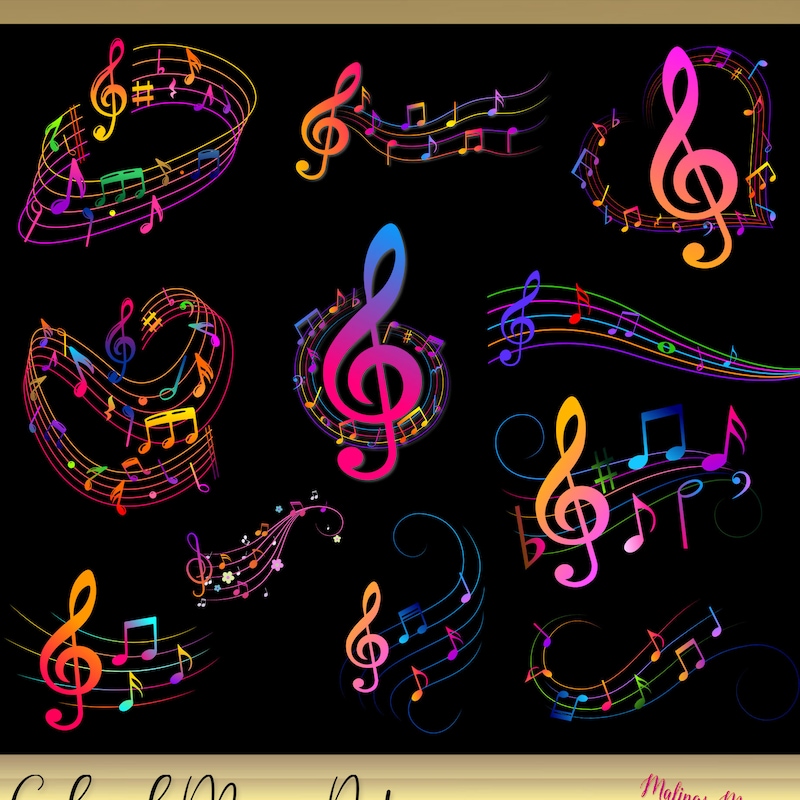 Colorful Music Notes - Etsy