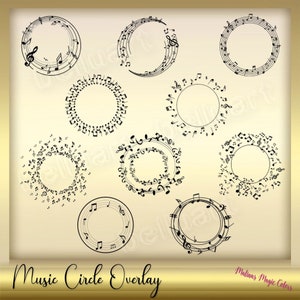Music Note Circle Overlay - Round Music Note Overlay - Music Note Clip ...