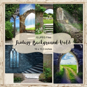 10 Fantasy Digital Backgrounds Vol. 8 Fairy Digital Background Fairy ...