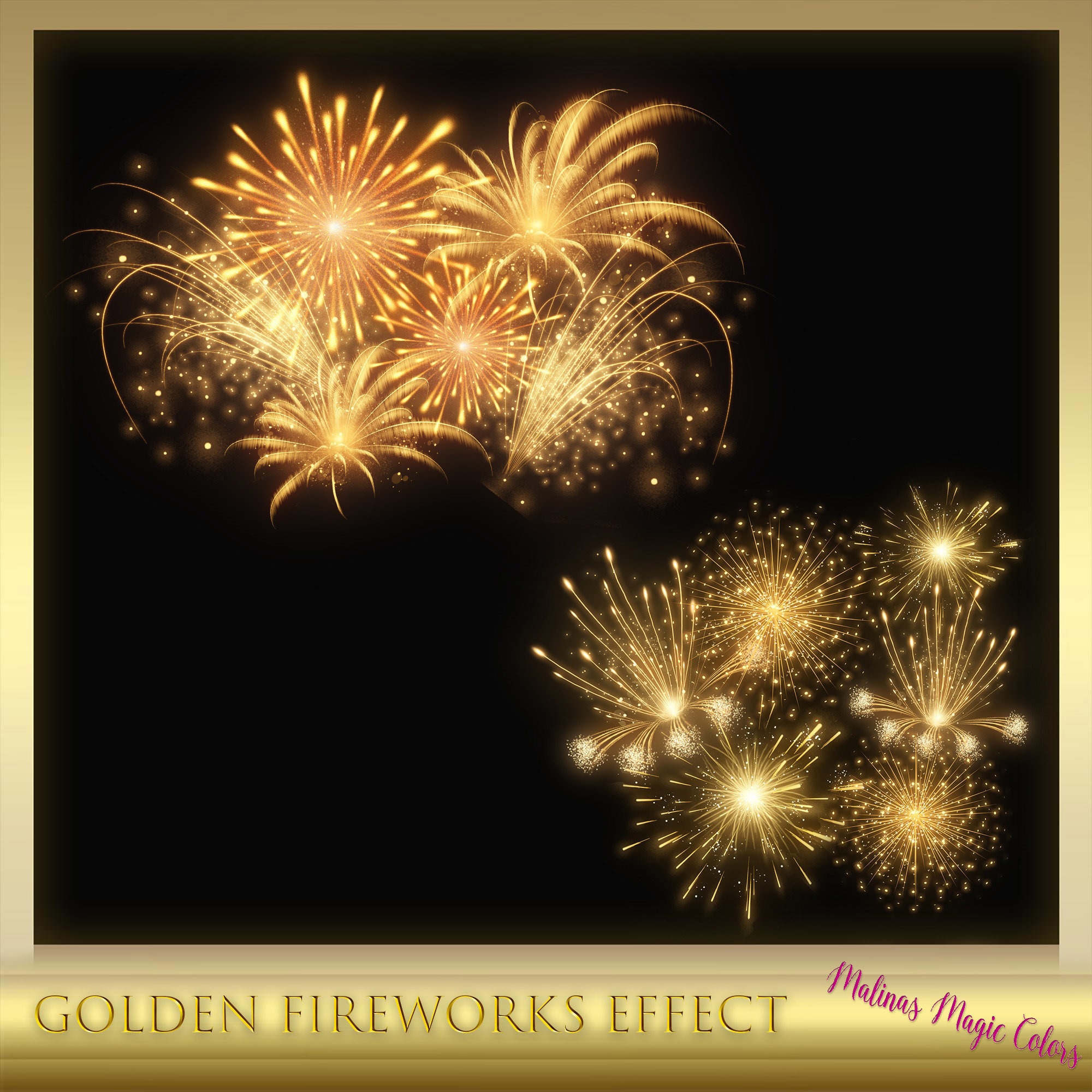 15 Golden Fireworks Effects - Firework Photo Overlay - Fireworks ...