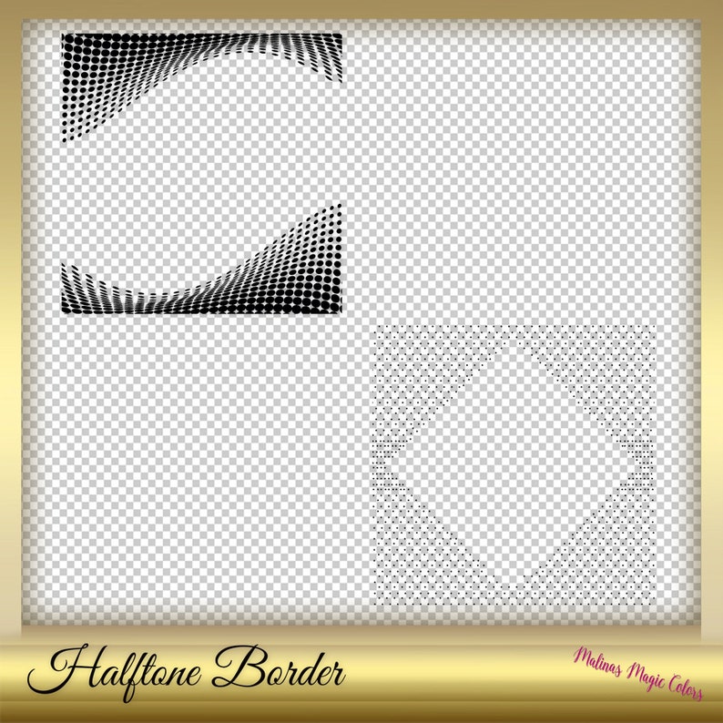 Halftone Border Halftone Frame Halftone Dot Text Box Halftone Effect ...