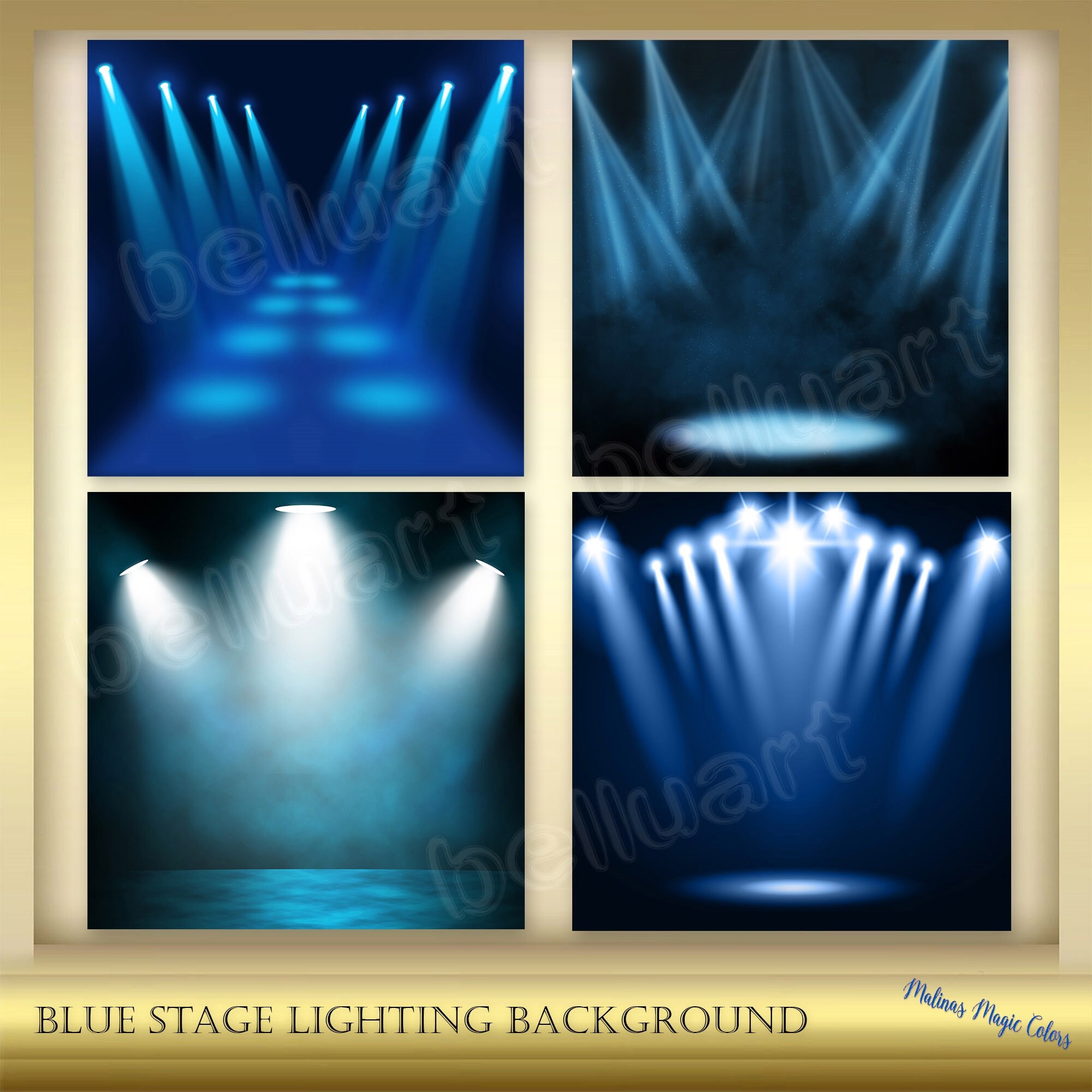 Blue Stage Lighting Background - Blue Spotlight Background - Spotlight ...