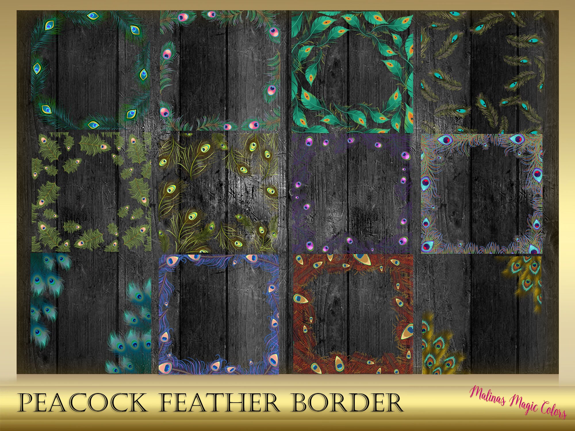 15 Peacock Feather Border Peacock Overlay Peacock Feather Frame Peacock ...