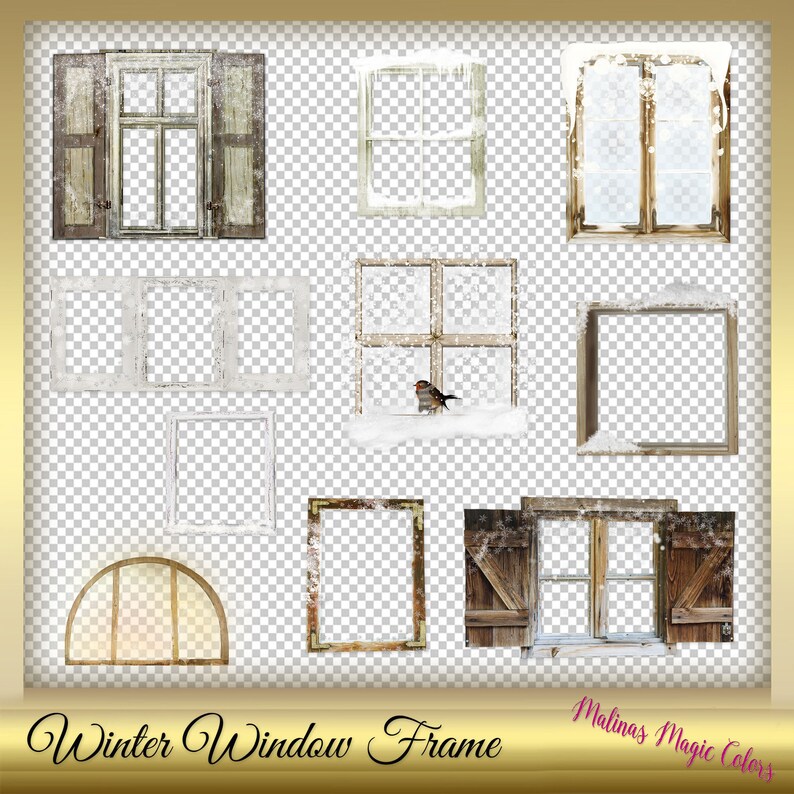 10 Winter Window Frames - Window Photo Frame - Photoshop Picture Frame ...