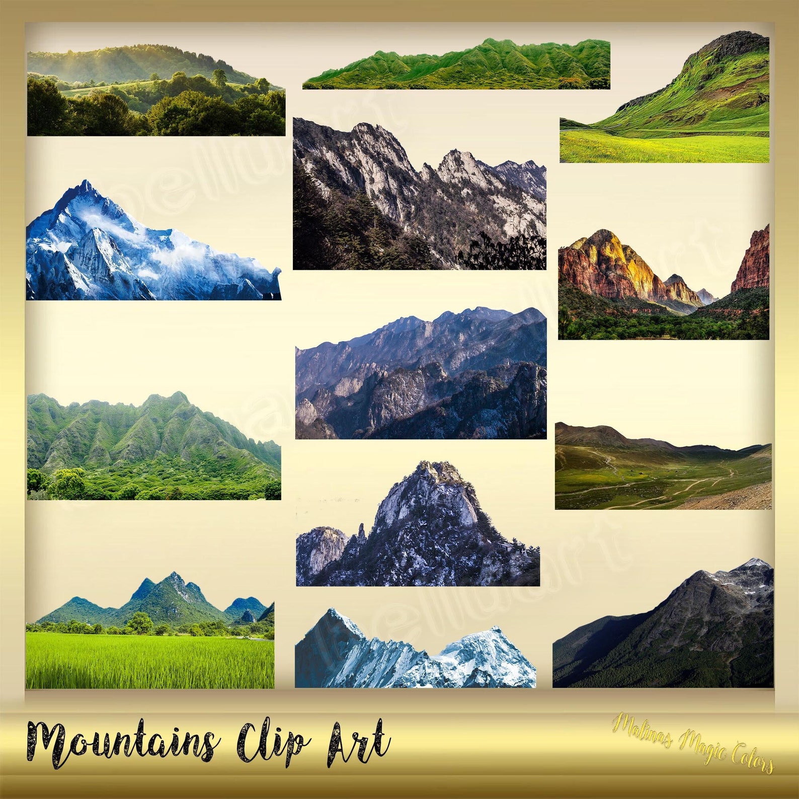 15 Mountains Clip Art - Mountain Clip Art - Mountains Overlay - Real ...