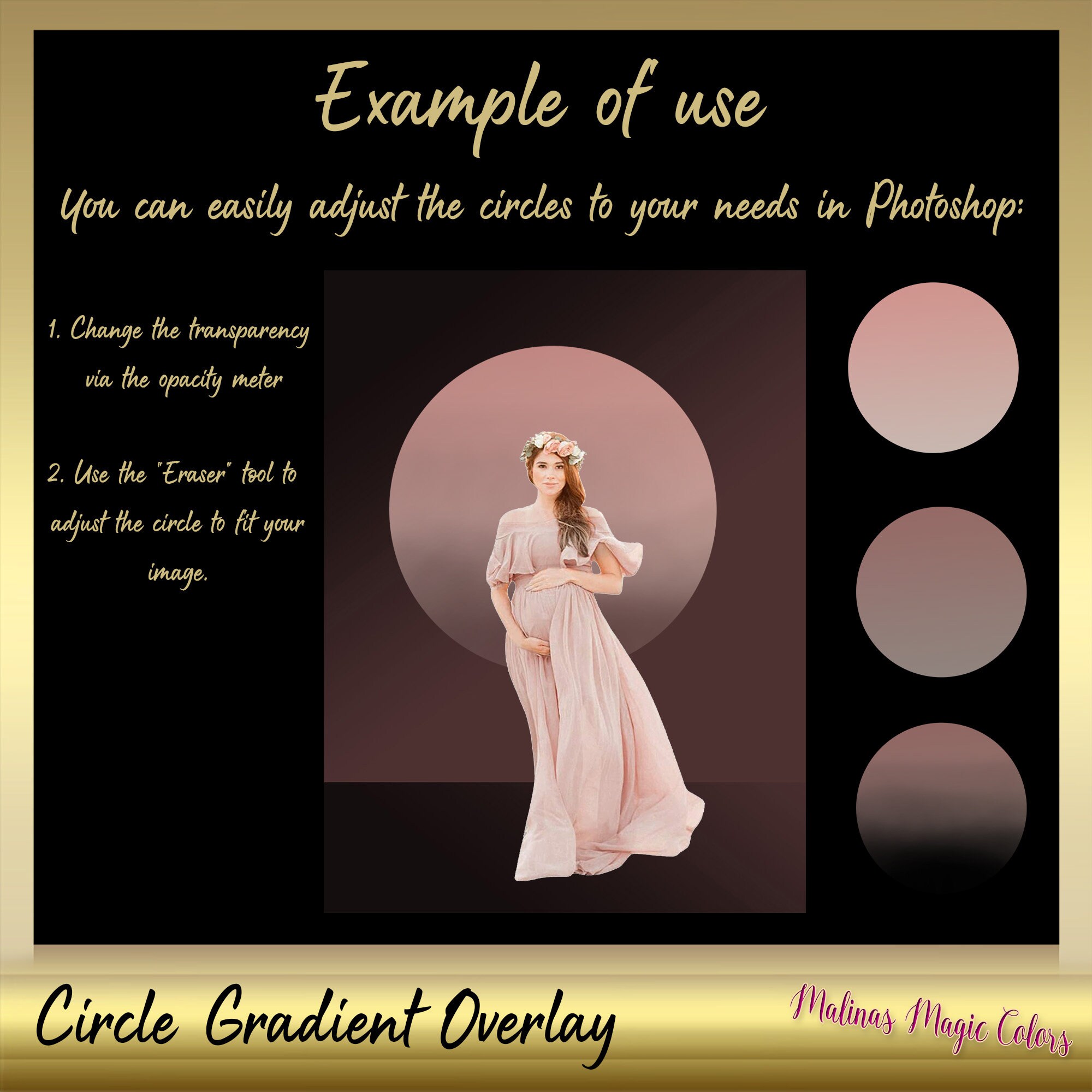 Circle Gradient Overlays Circles of Light Maternity Overlay Shadow ...