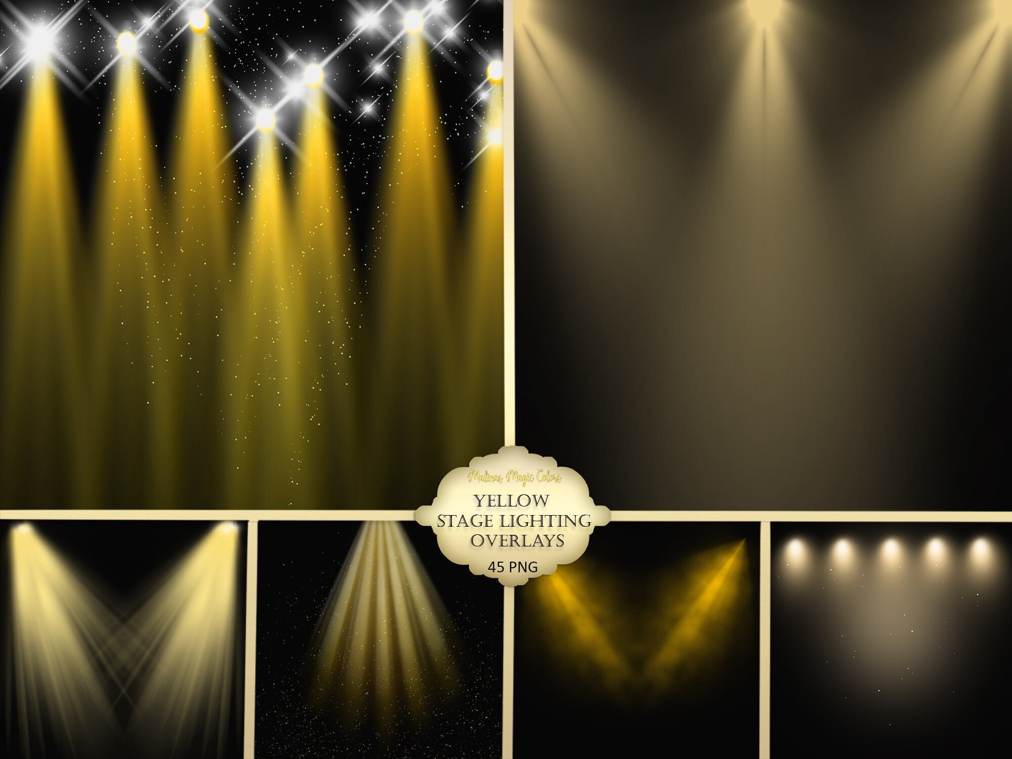 45 Yellow Stage Lighting Overlays Yellow Spotlight Overlays Yellow ...