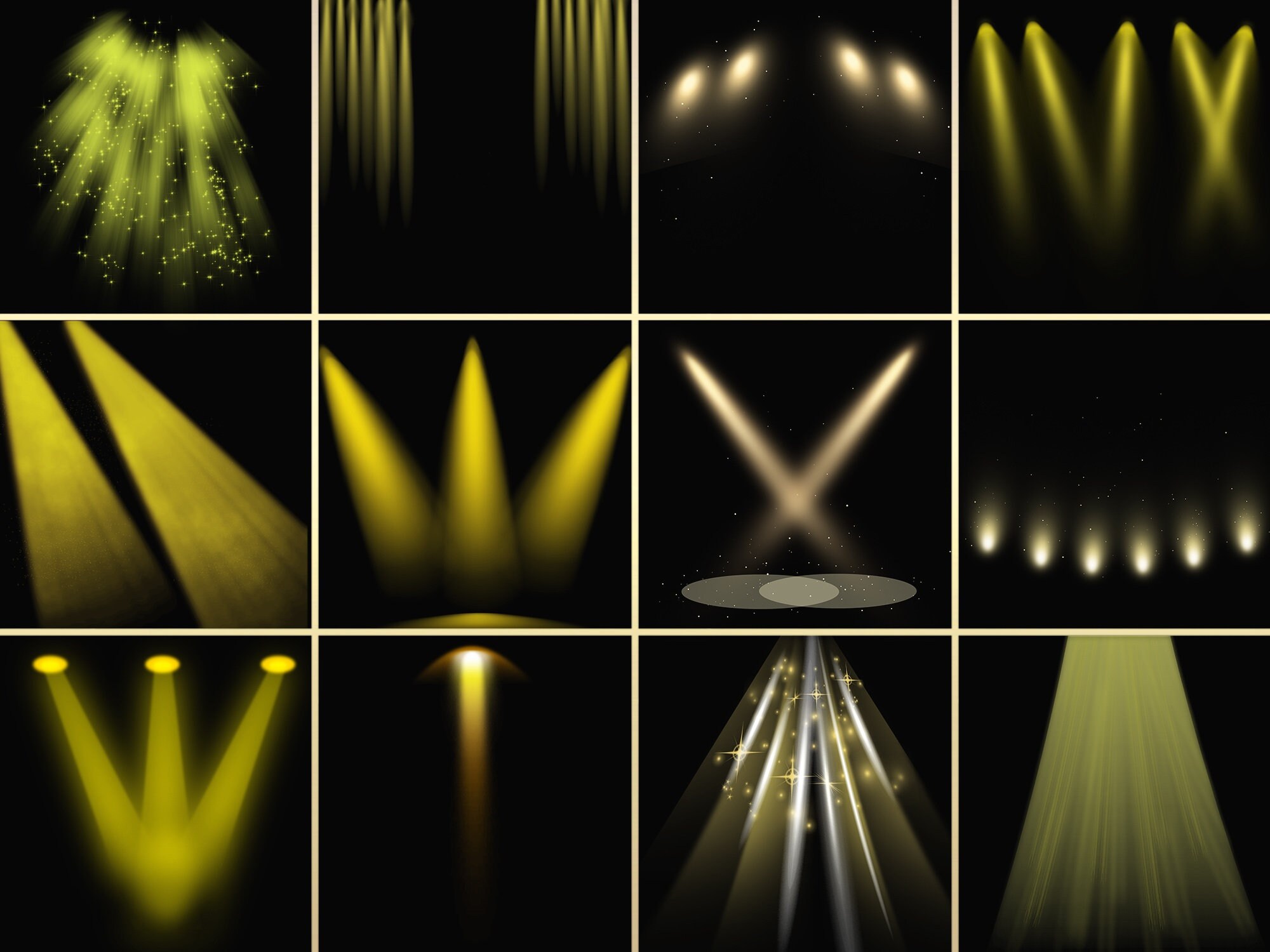 45 Yellow Stage Lighting Overlays Yellow Spotlight Overlays Yellow ...