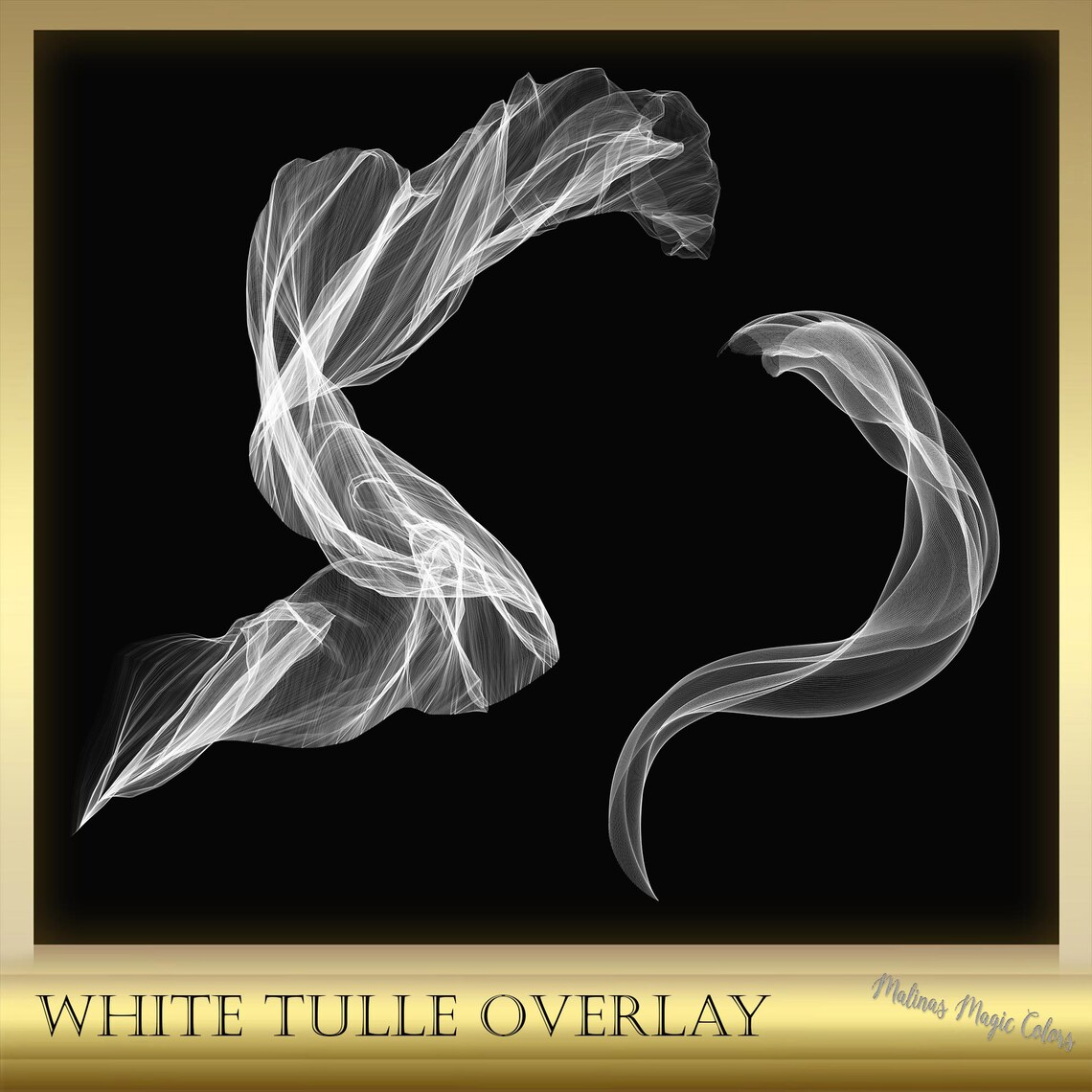 20 Tulle Overlays Flying Tulle White Veil Overlays Digital Instant ...