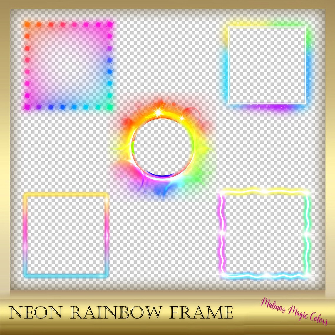 20 Neon Rainbow Frames Neon Rainbow Frame Light Frame Neon Effects ...